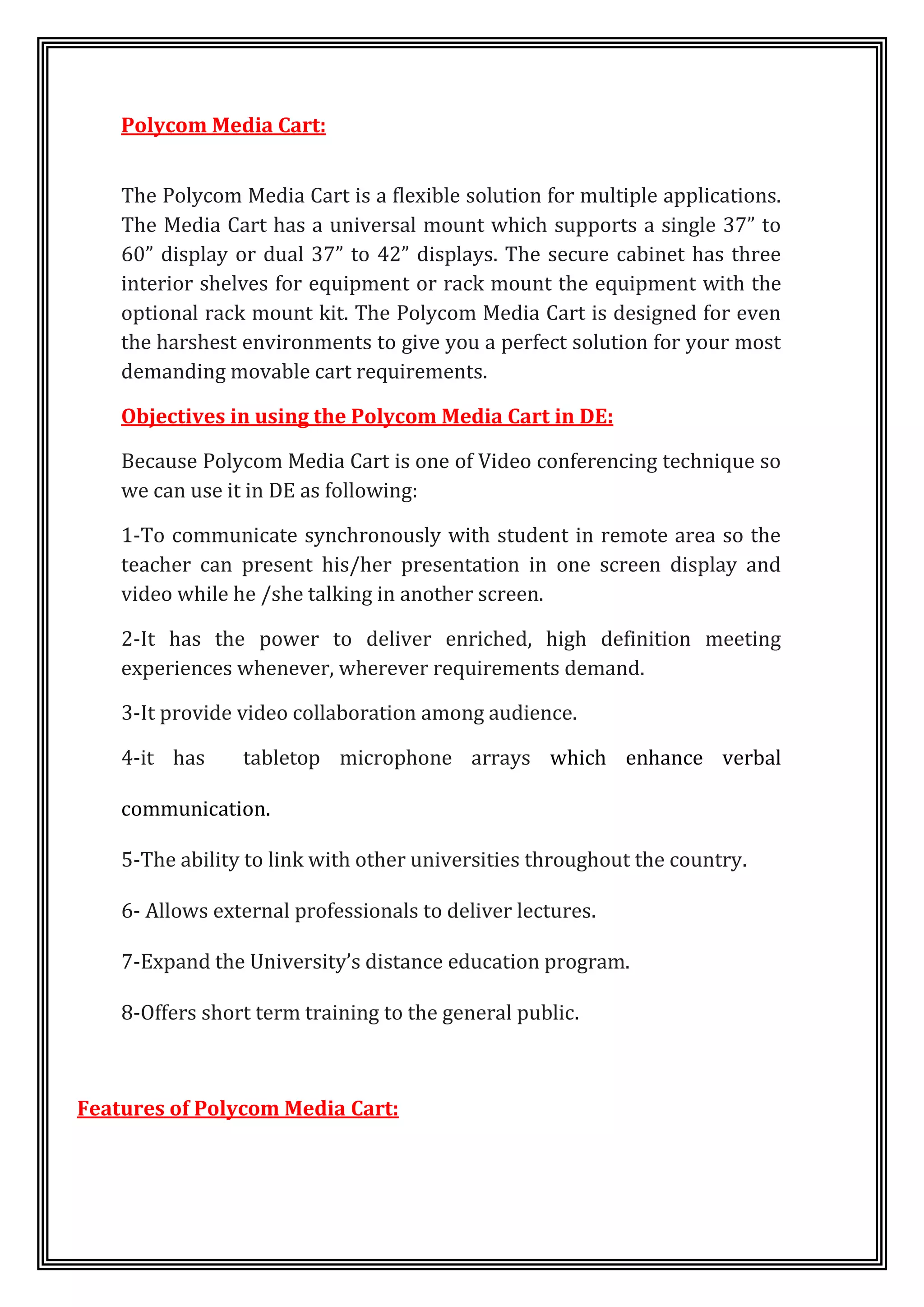 Polycom media cart | DOCX