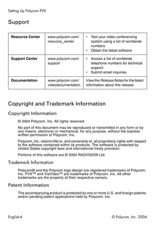 Polycom pvx setup guide | PDF