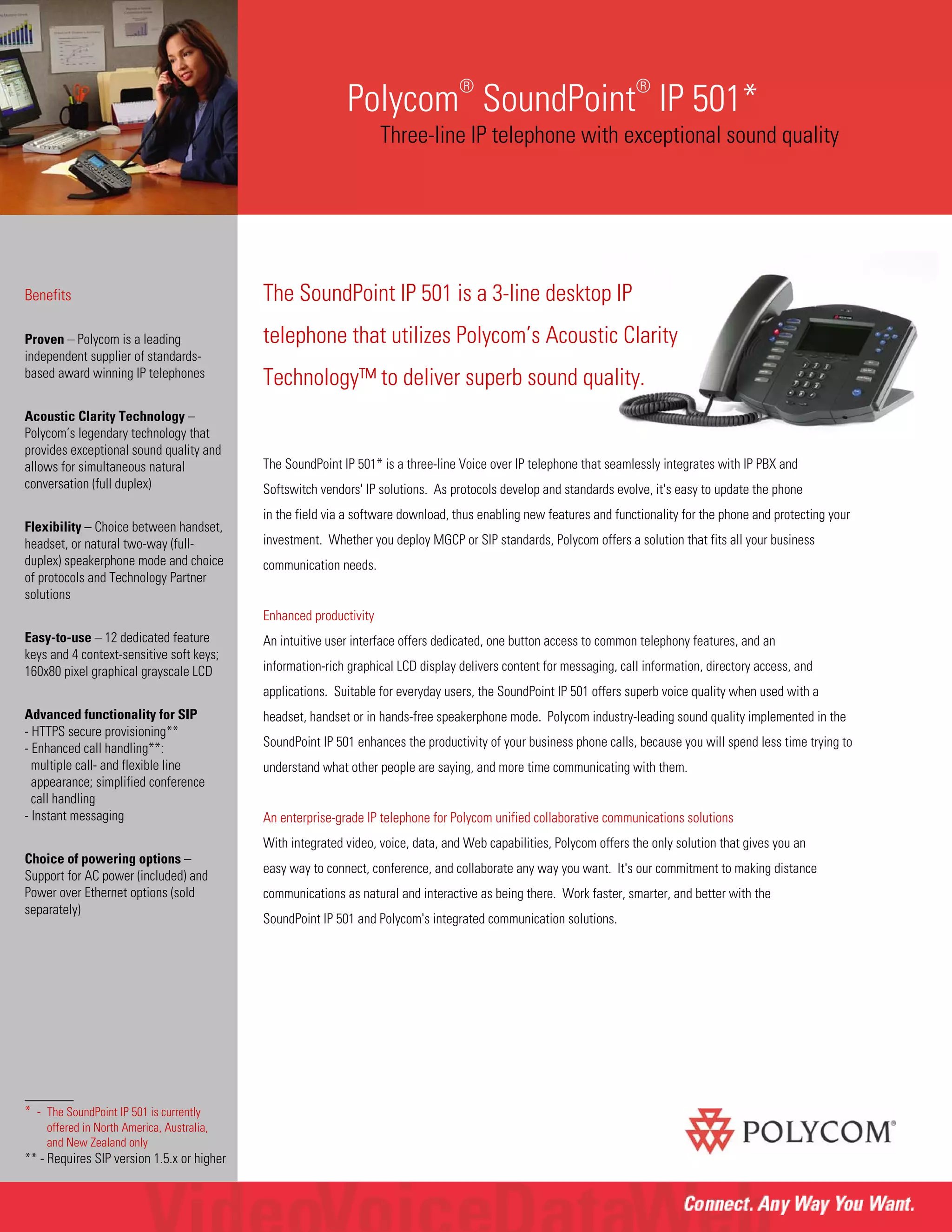 Polycom soundpoint ip501 data sheet | PDF