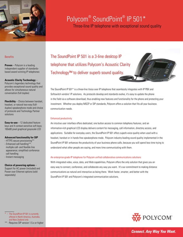 Polycom soundpoint ip501 data sheet | PDF