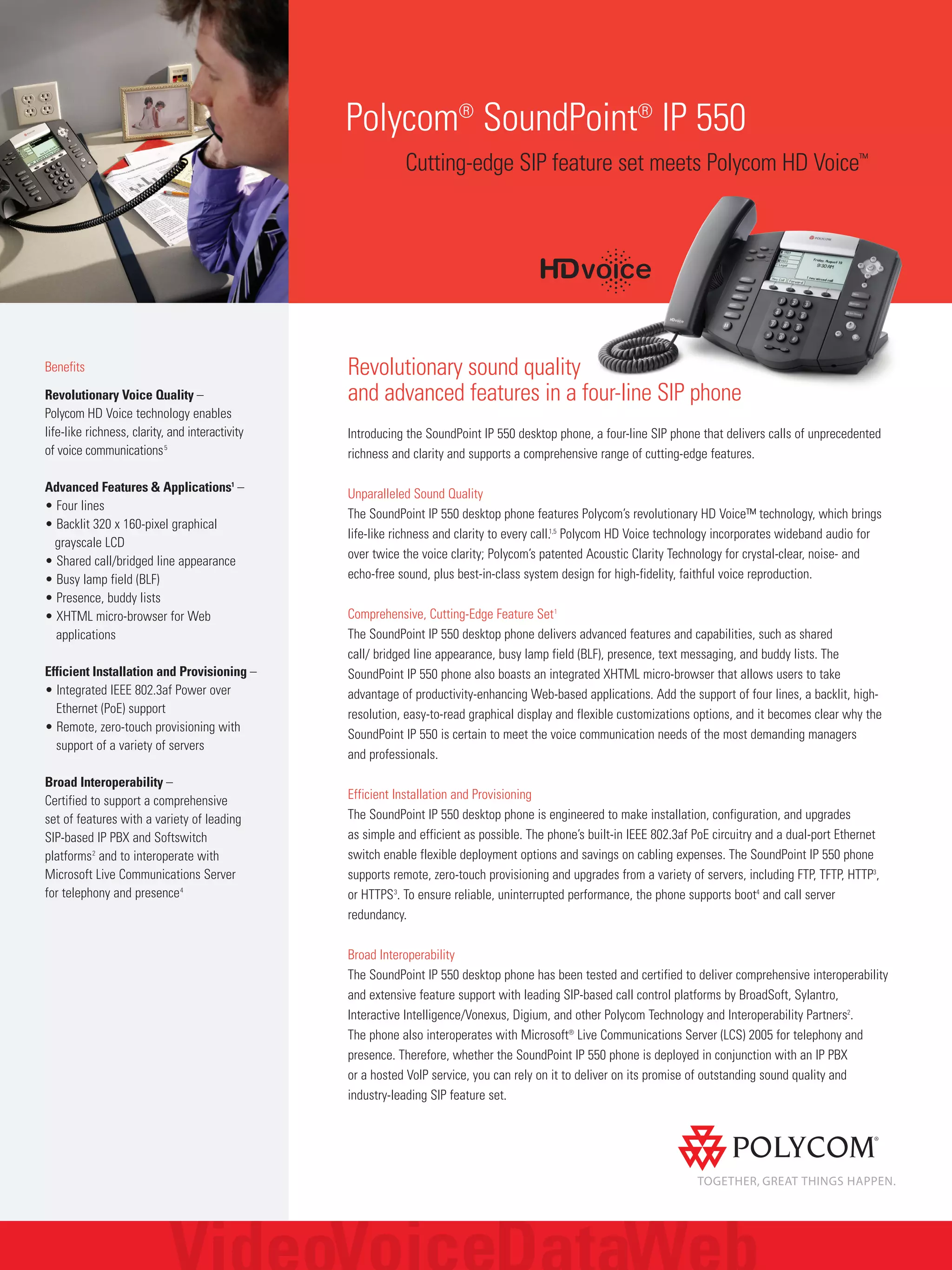 Polycom soundpoint ip550 data sheet | PDF