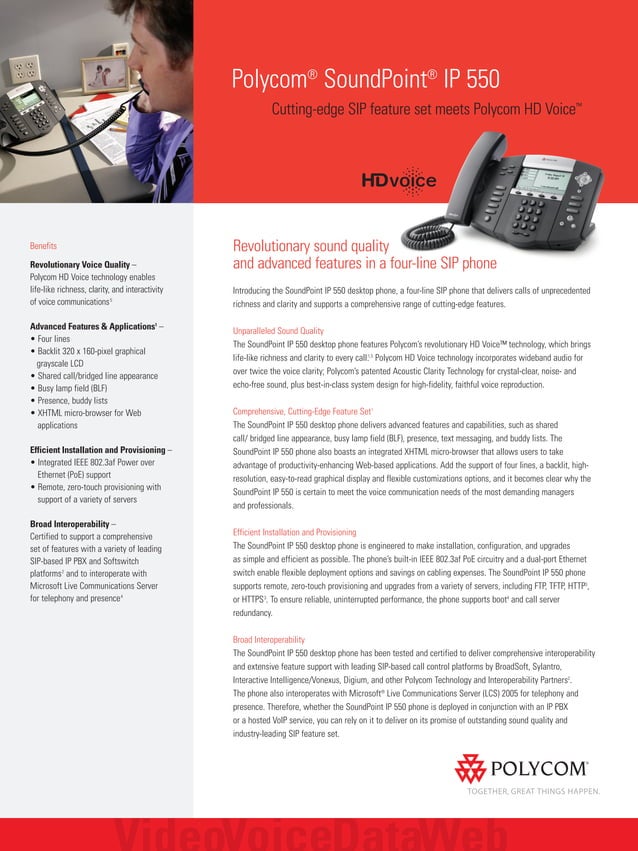 Polycom soundpoint ip550 data sheet | PDF
