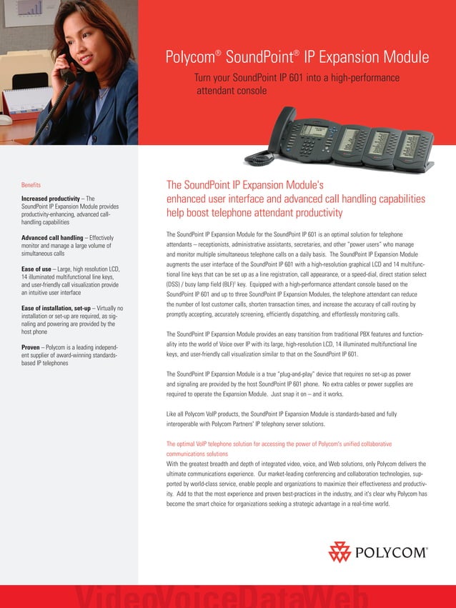 Polycom soundpoint ip601 add on module data sheet | PDF | Digital Audio | Computer Software and ...