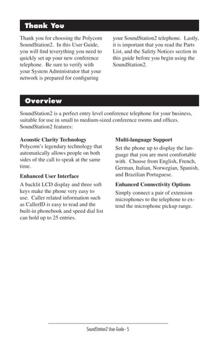 Polycom soundstation 2 lcd user guide | PDF