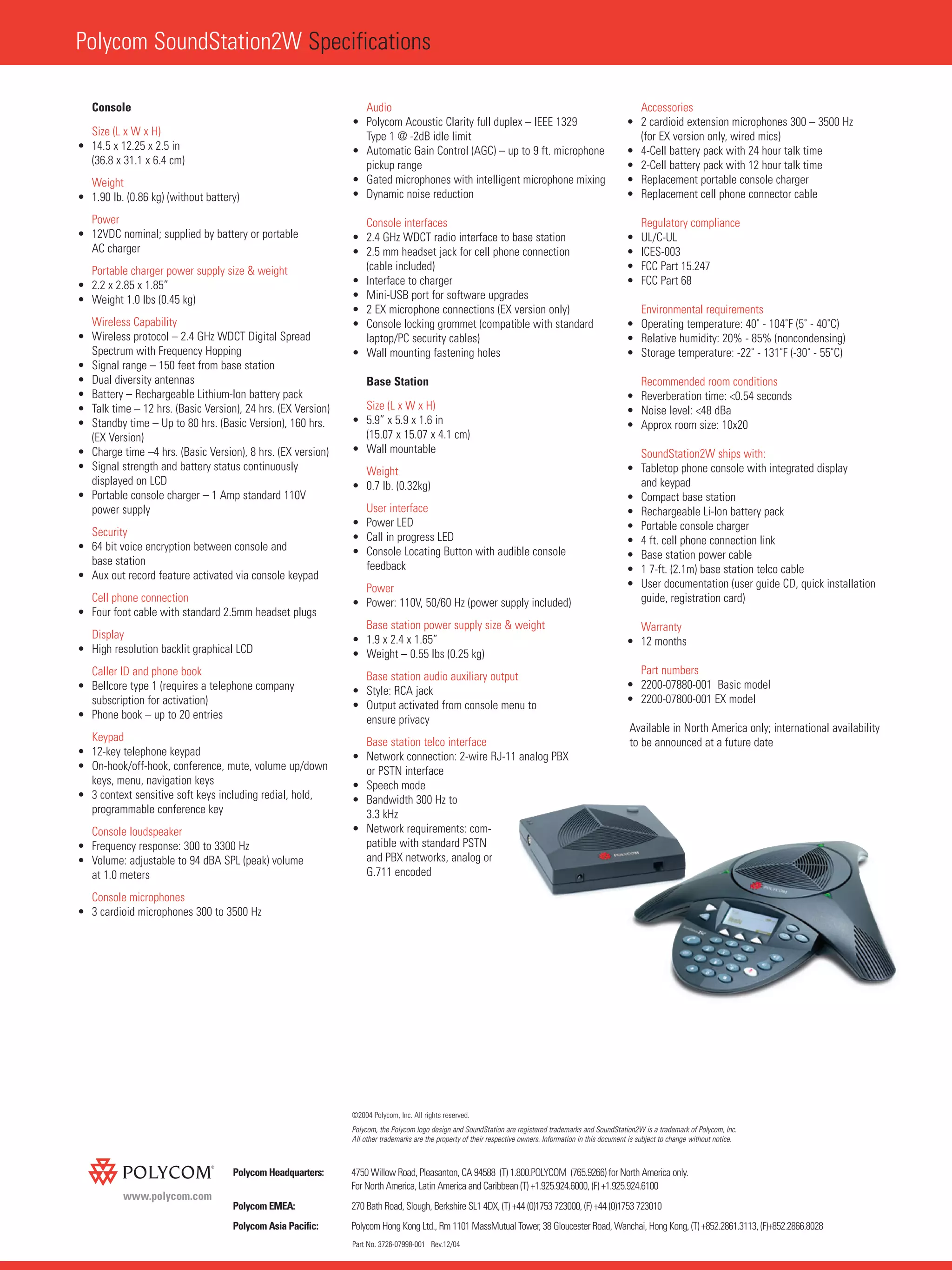 Polycom sound station 2w data sheet | PDF