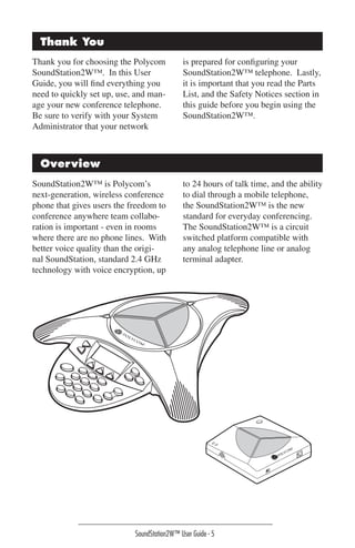 Polycom sound station 2w user guide | PDF