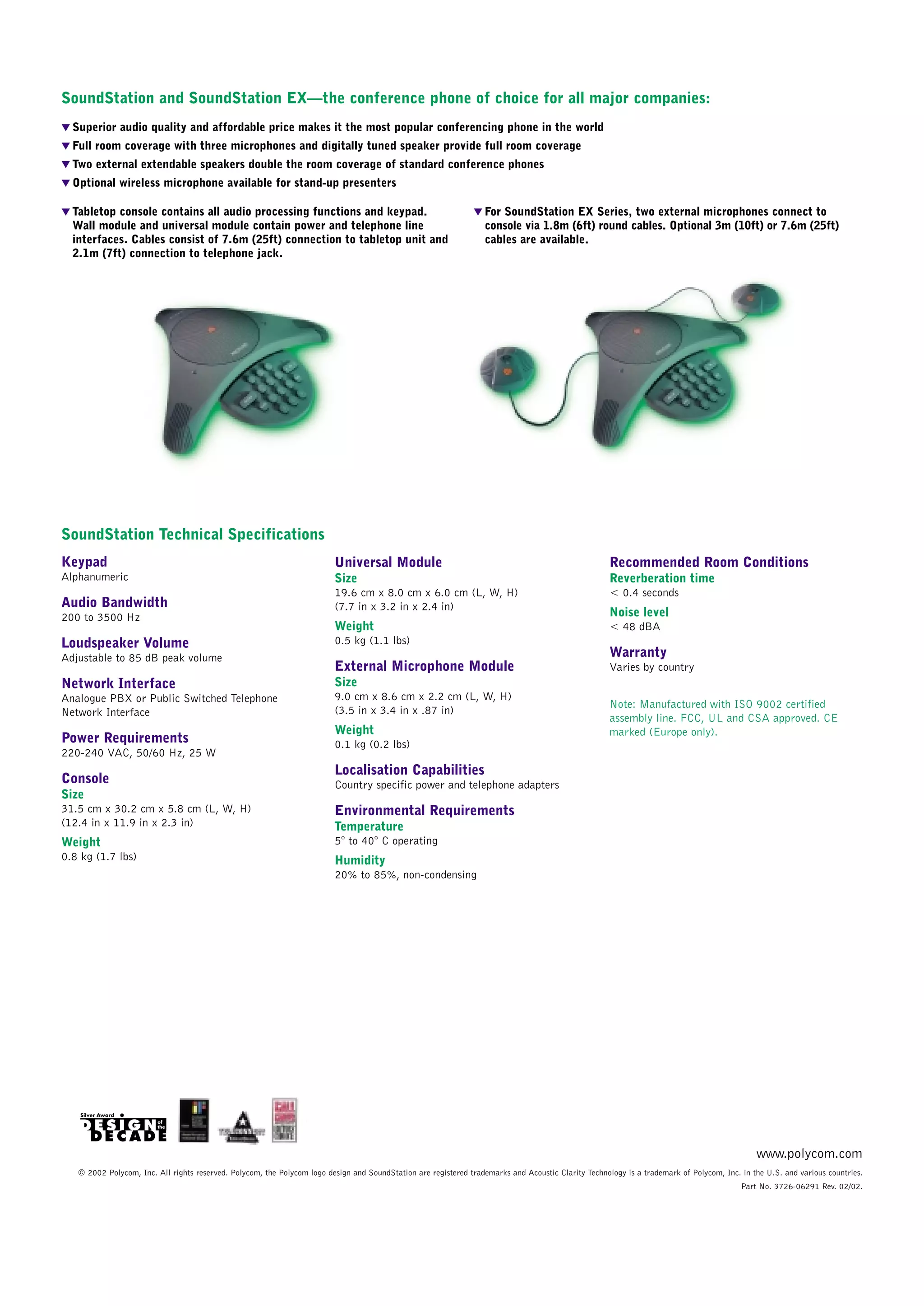 Polycom soundstation data sheet | PDF Polycom soundstation data sheet | PDF