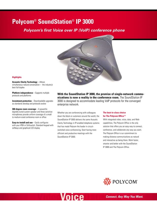 Polycom sound station ip3000 data sheet | PDF