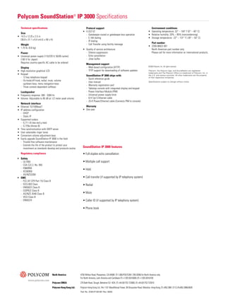 Polycom sound station ip3000 data sheet | PDF