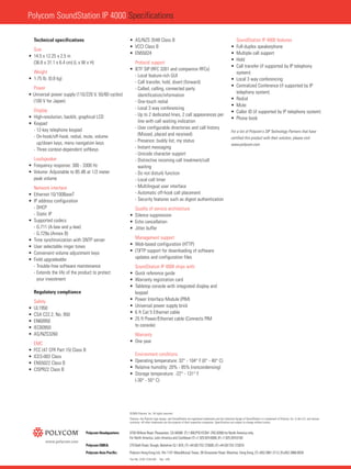 Polycom sound station ip4000 data sheet | PDF