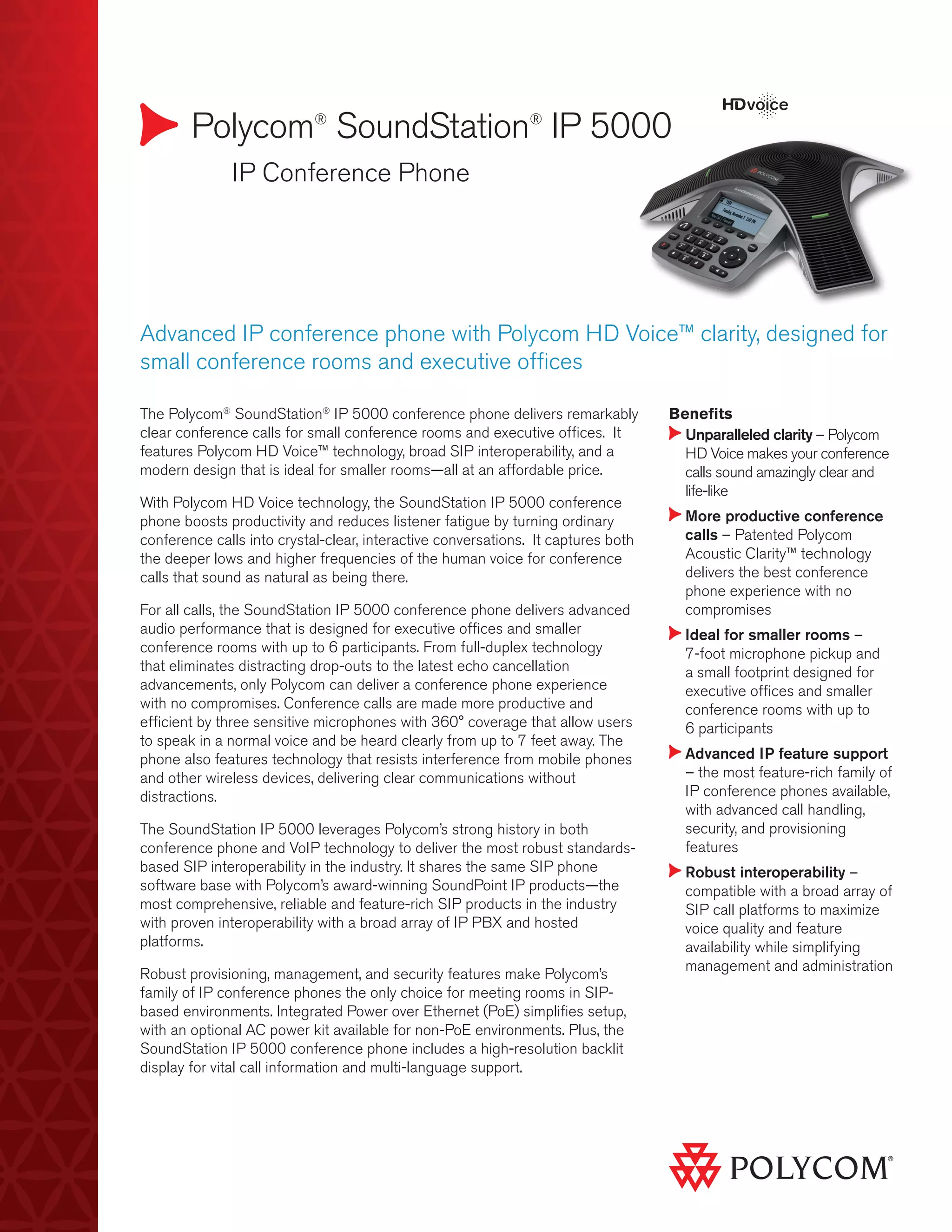 Polycom sound station ip5000 data sheet | PDF | Digital Audio ...