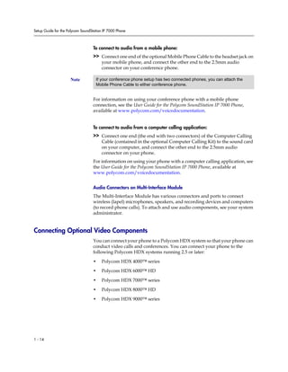 Polycom soundstation ip7000 set up guide | PDF