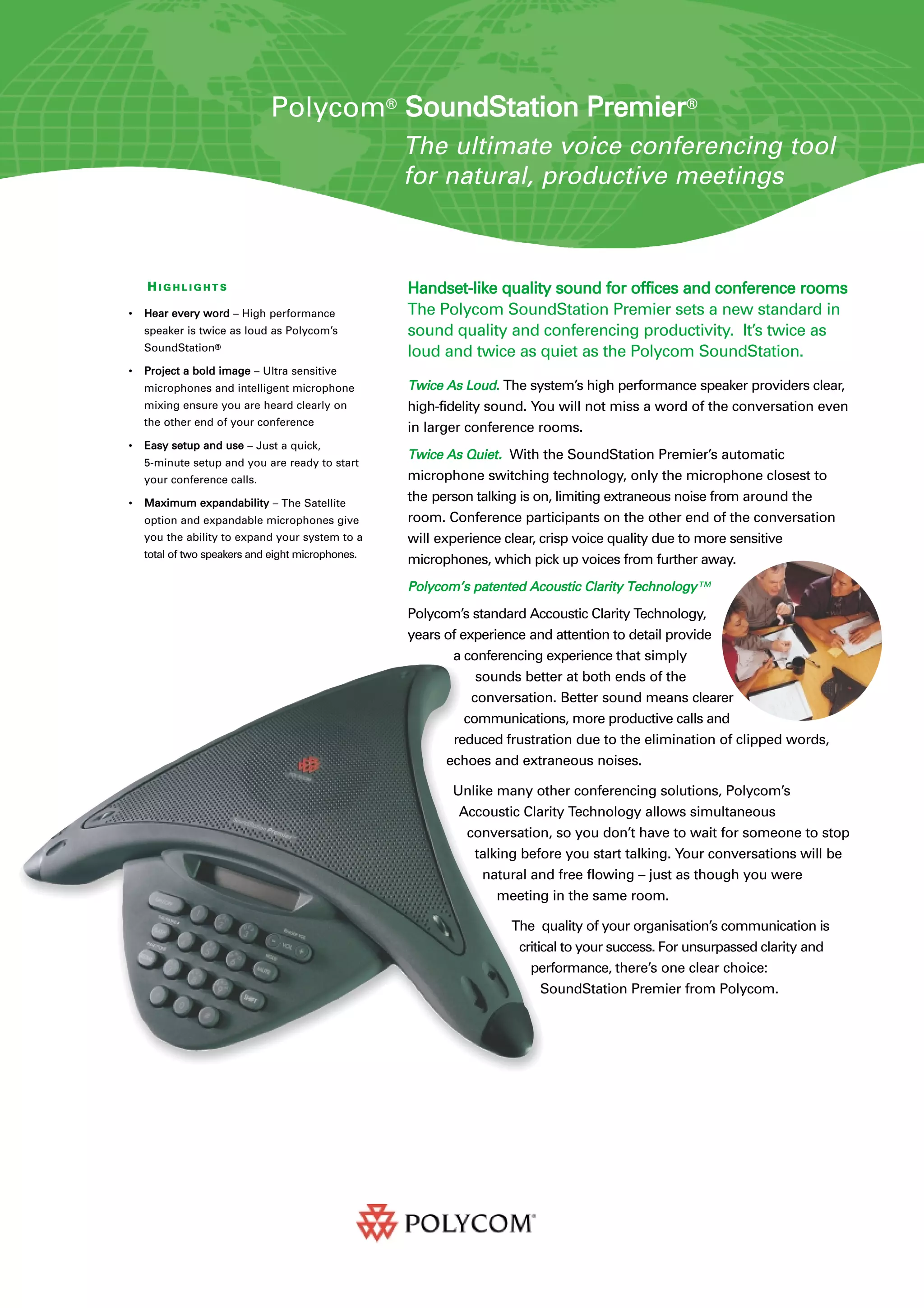 Polycom soundstation premier data sheet | PDF