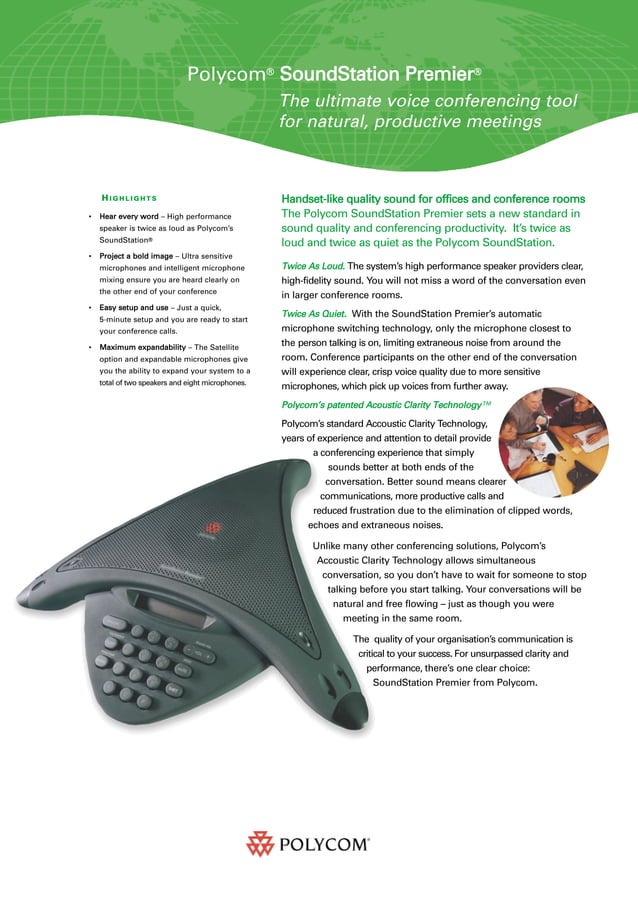 Polycom soundstation premier data sheet | PDF