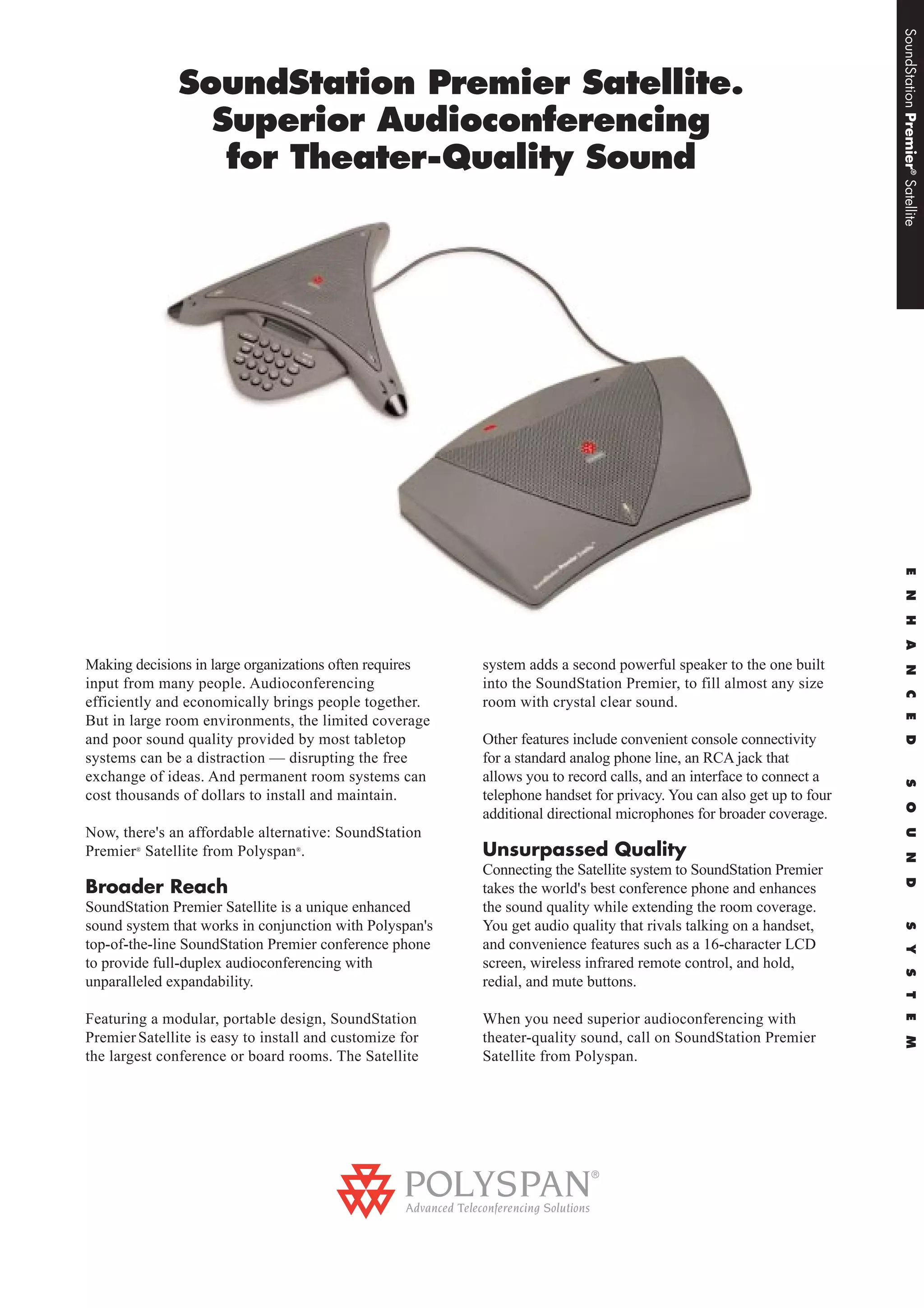 Polycom soundstation premier satellite data sheet | PDF