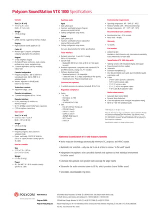 Polycom soundstation vtx1000 data sheet | PDF
