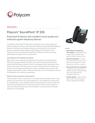 Polycom spip335 data sheet | PDF