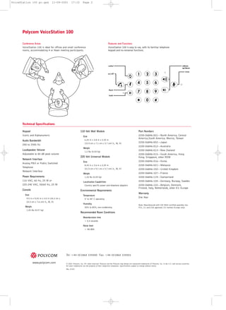 Polycom voicestation 100 data sheet | PDF