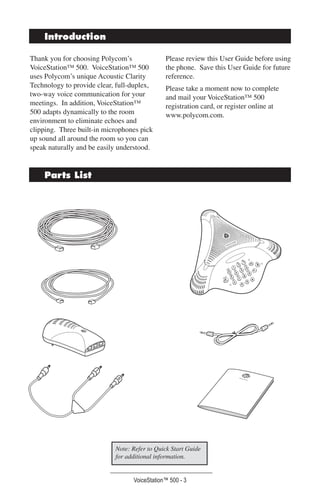 Polycom voice station 500 user guide | PDF