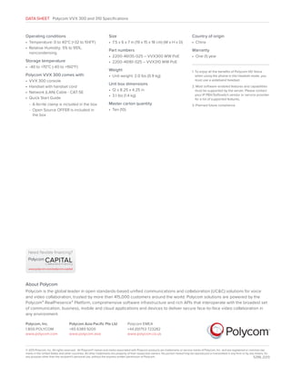 Polycom vvx300 range data sheet | PDF | Digital Audio | Computer Software and Applications