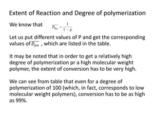 Kinetics of Polycondensation | PPTX