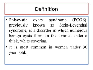 POLYCYSTIC OVARIAN SYNDROME PATHOPHYSIOLOGY,ANATOMY AND PYSIOLOGY | PPTX