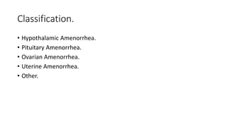 Polycystic ovarian syndrome & amenorrhea | PPTX