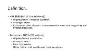 Polycystic ovarian syndrome & amenorrhea | PPTX