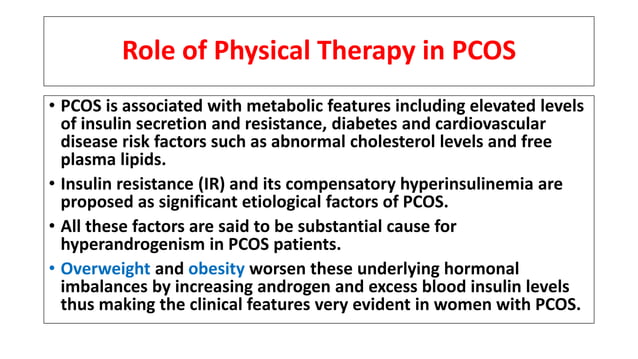 Polycystic ovary syndrome (pcos) with role of physical therapy. | PPTX