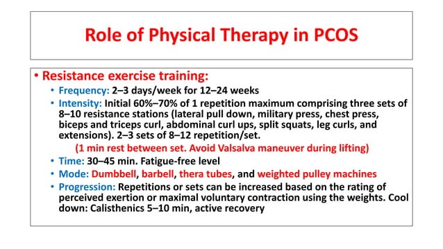 Polycystic ovary syndrome (pcos) with role of physical therapy. | PPTX