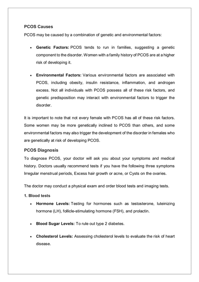 Polycystic Ovary Syndrome PCOS - Causes, Symptoms, Diagnosis and ...