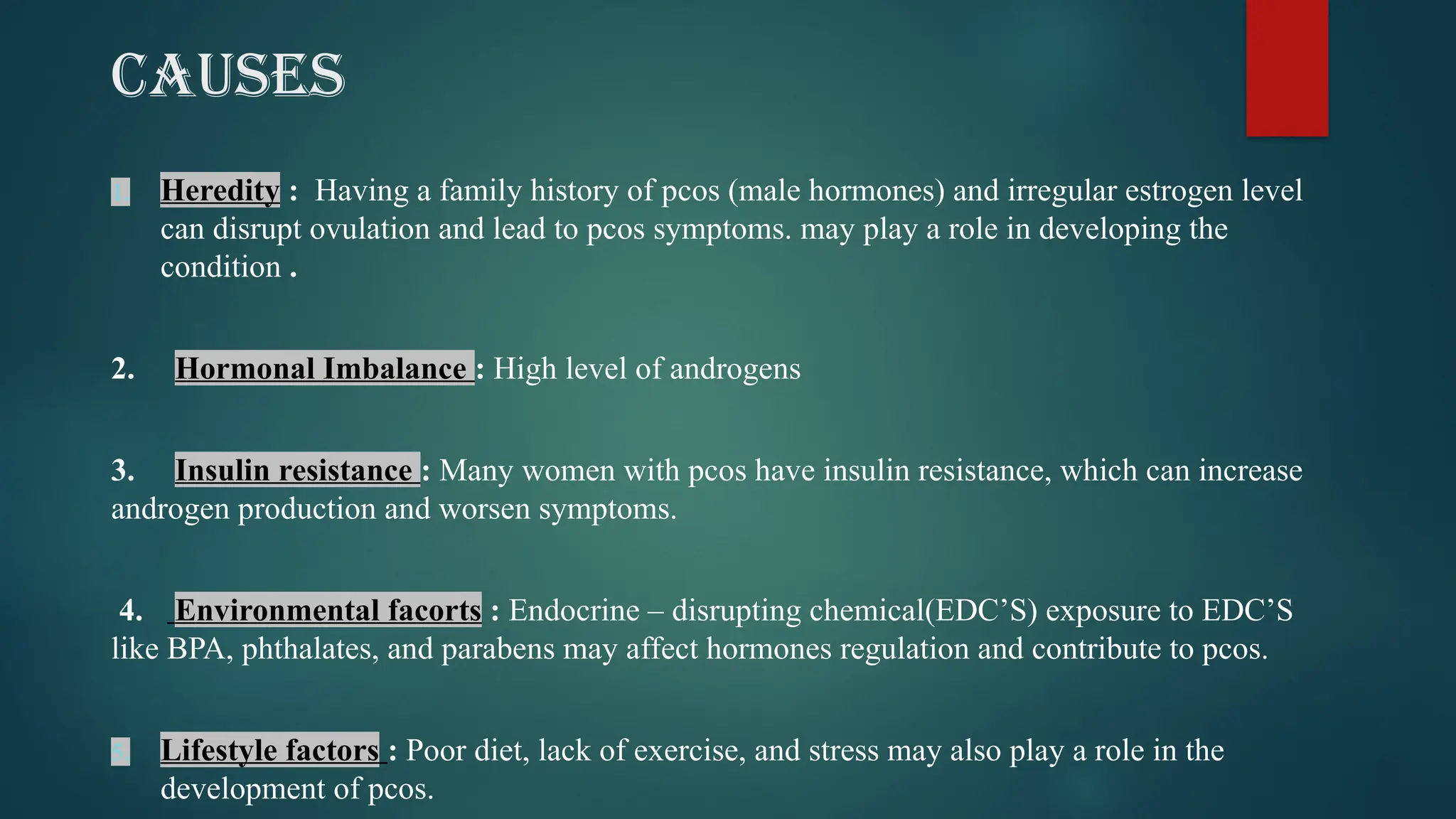 Polycystic ovary syndrome for nursing students | PPTX | Thyroid ...
