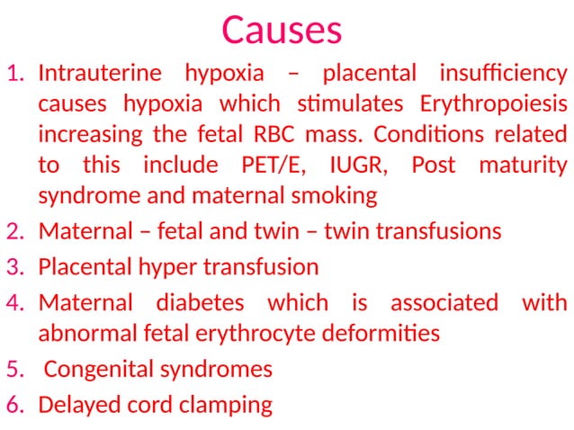Polycythemia. in neonates immediately after birth | PPTX