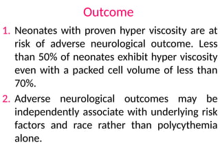 Polycythemia. in neonates immediately after birth | PPTX