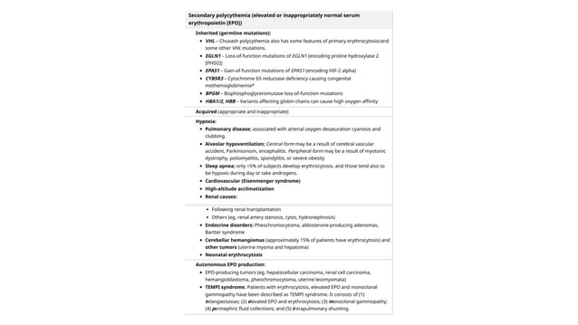 Approach to Polycythemia / Erythrocytosis in Adults | PDF | Blood ...