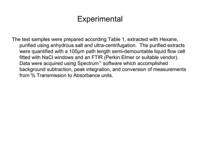 Polydimethylsiloxane analysis using quantitative ftir | PPT