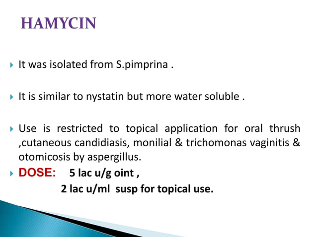 Polyene and polypeptide antibiotics | PPTX | Skin and Dermatology ...