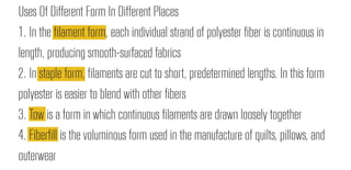 Polyester fiber and its properties | PDF