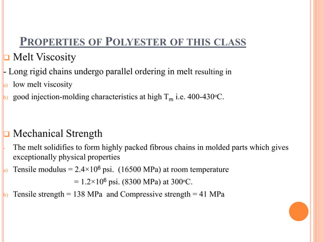 Polyester - A Speciality Polymer | PPTX