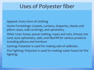 Polyester fibre and their structure morphology and properties | PPTX