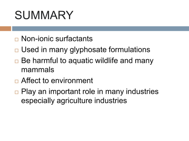 Polyethoxylated tallow amine (poea) | PPT