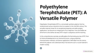 polyethylene tetraphtahalate pet.pptx chemistry | PPTX