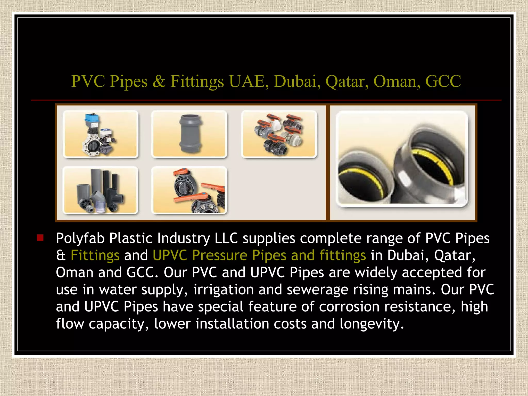 Plastic Pipes & Fittings Supplier, HDPE Pipe & Fittings, PVC Pipes ...