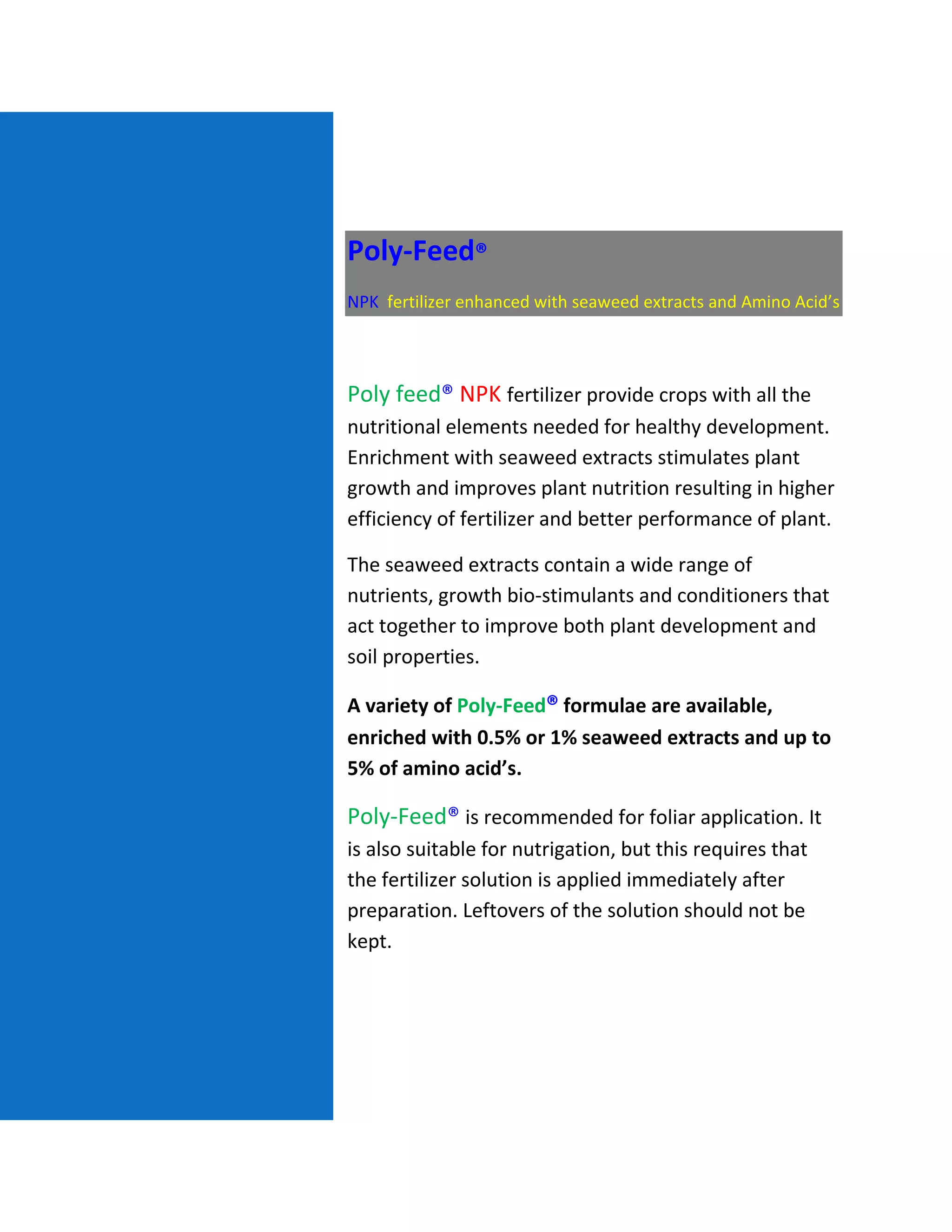 Poly feed presentation | DOCX