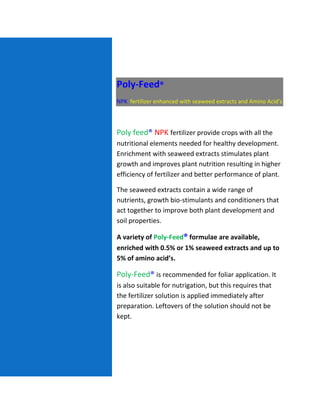 Poly feed presentation | DOCX