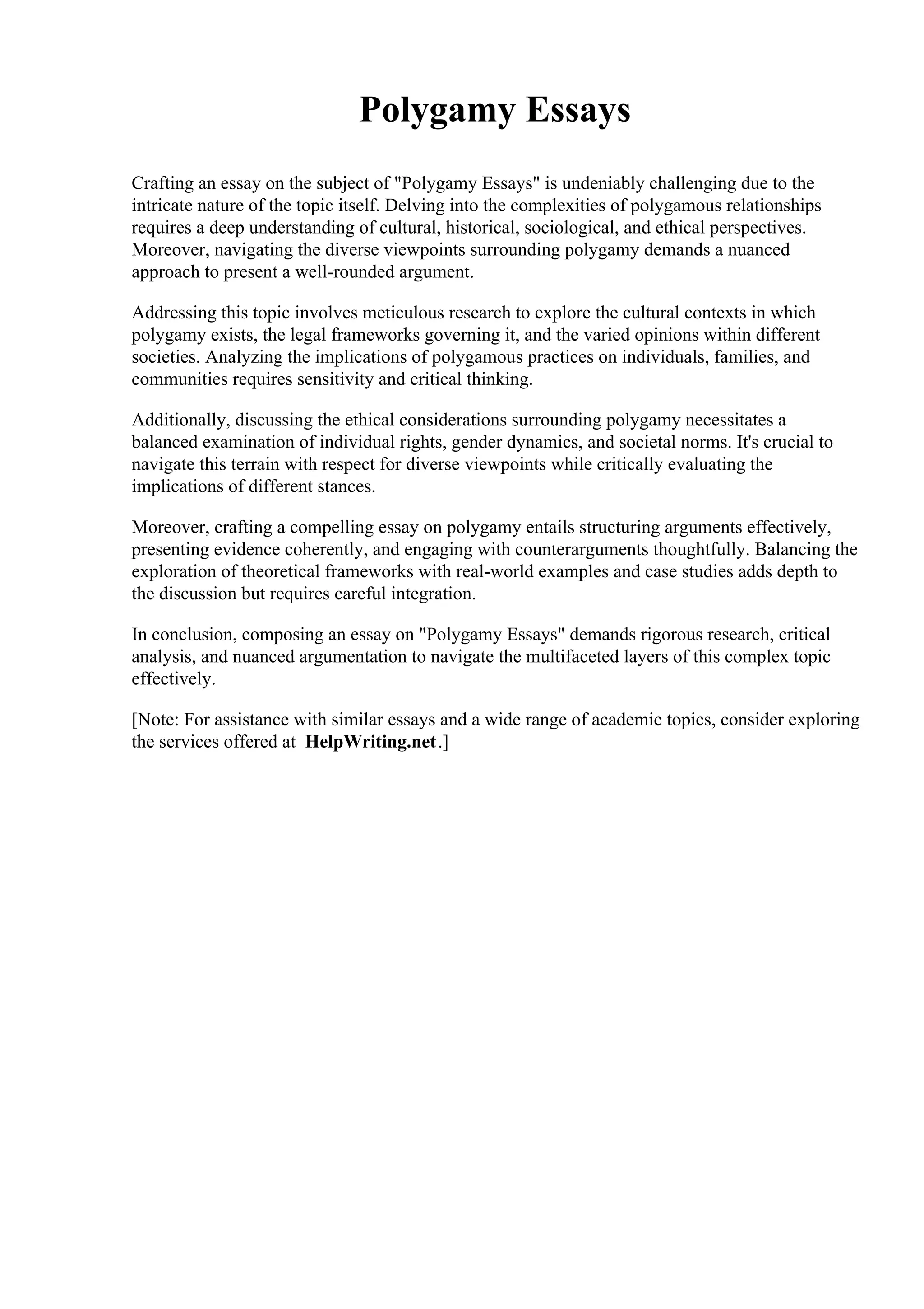 Polygamy Essays | PDF