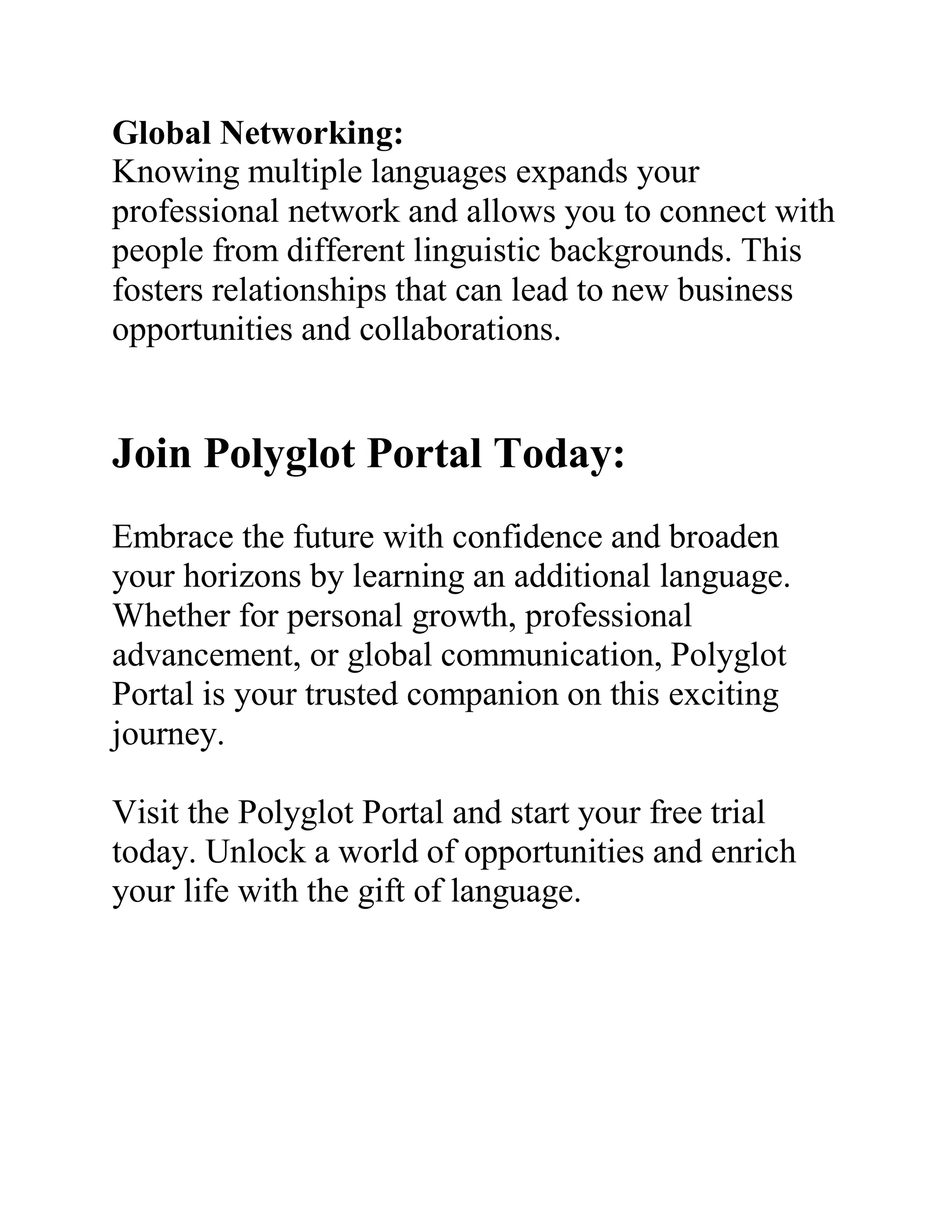 Polyglots portal - An brief Introduction | PDF