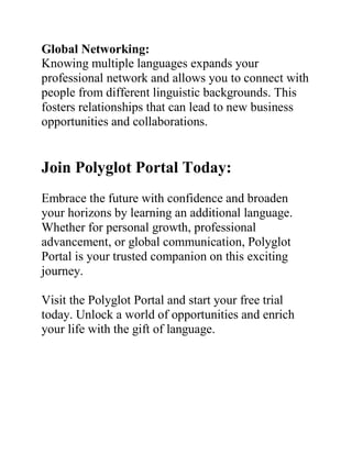 Polyglots portal - An brief Introduction | PDF