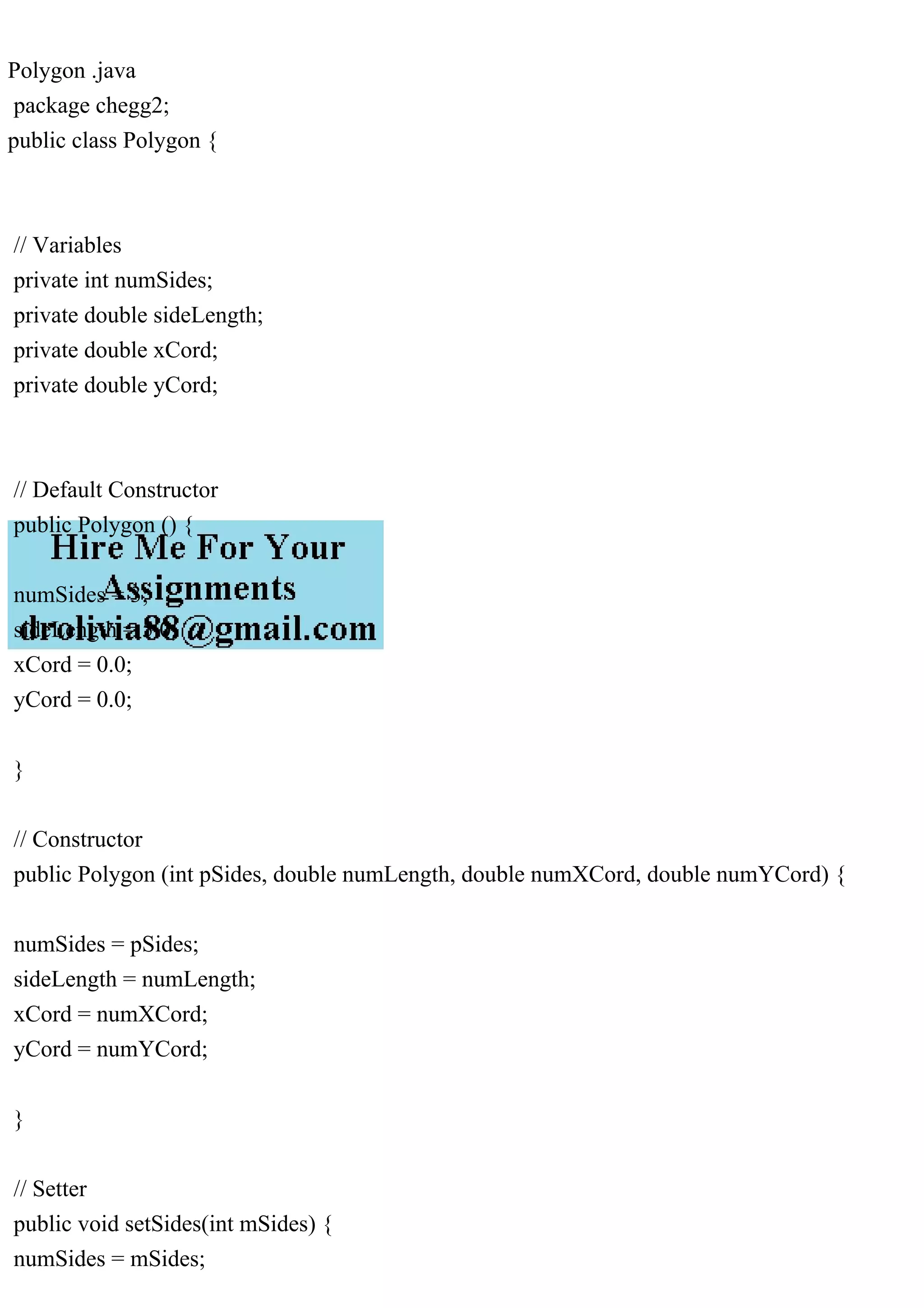 Polygon .java package chegg2;public class Polygon { Var.pdf