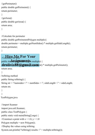 Polygon.javapublic class Polygon { private int numSides; priva.pdf